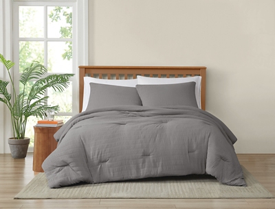 Click here for Truly Soft Crinkle 3-Piece King Comforter Set  Gra... prices