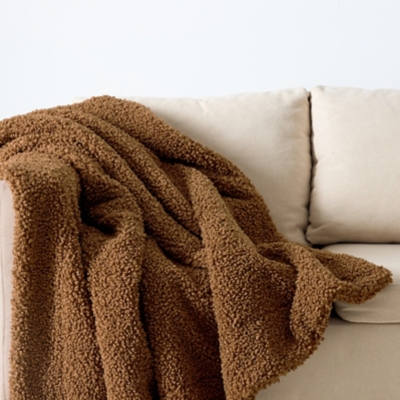 Click here for Ashley Luxe Teddy Throw Blanket  Umber prices