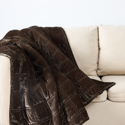 Click here for Ashley Luxe Quilted Plush Throw  Green Ochre prices