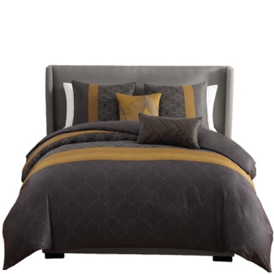 Click here for Bebejan Golden Hex 5-Piece Queen Comforter Set  Gr... prices