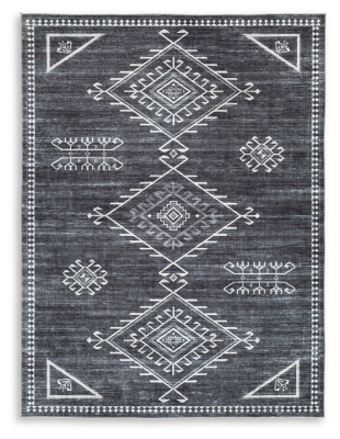 Click here for Arloman Washable 5 x 7 Rug  Black/Cream/Gray prices