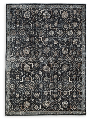 Click here for Hilcott 53 x 73 Rug  Blue/Cream/Brown prices