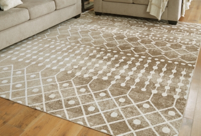 Click here for Bunchly Washable 8 x 10 Rug  Tan/Brown/Cream prices