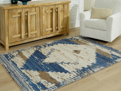 Click here for Varnler 8 x 10 Rug  Blue/Brown/Tan prices