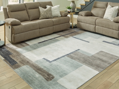 Click here for Larkport Washable 8 x 10 Area Rug  Cream/Brown/Gra... prices