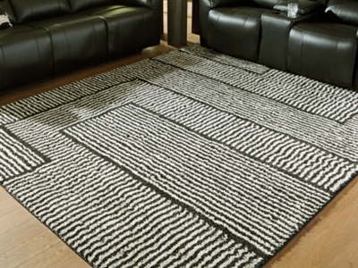 Click here for Kurtmen 710 x 910 Area Rug  Black/Ivory prices