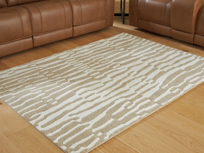 Click here for Corrbell 5 x 7 Area Rug  Beige/White prices