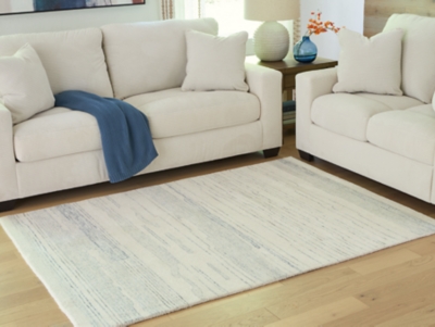 Click here for Genemost 5 x 7 Area Rug  Ivory/Blue prices