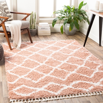 Click here for Surya California Shag 53 x 73 Area Rug  Blush Pink prices