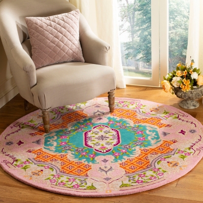 Click here for Safavieh Bellagio 5 X 5 Round Area Rug  Blue/Pink prices