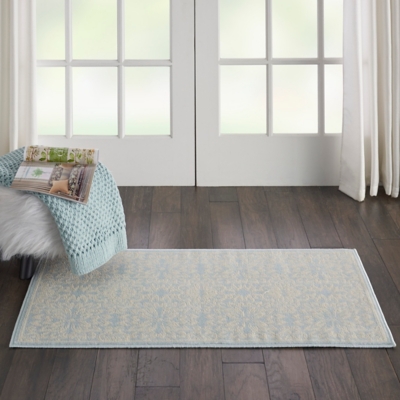 Click here for Nourison Jubilant 2 x 4 Ivory/Light Blue Farmhouse... prices