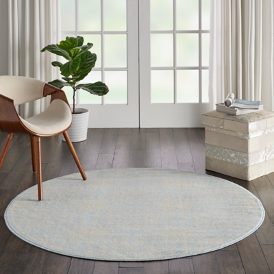 Click here for Nourison Jubilant Light Blue 5 Round Beach Area Ru... prices