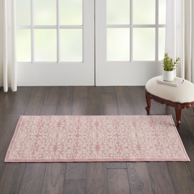 Click here for Nourison Nourison Jubilant 2 x 4 Ivory/Pink Farmho... prices