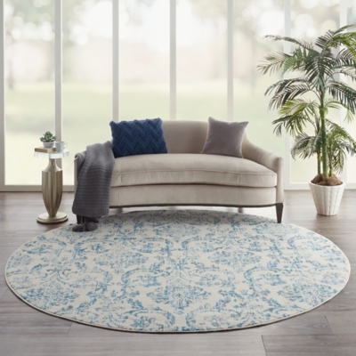 Click here for Nourison Nourison Jubilant 8 x round Ivory/Blue Vi... prices