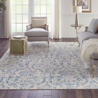 Click here for Nourison Nourison Jubilant 710 x 910 Ivory/Blue Vi... prices