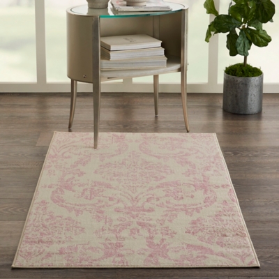 Click here for Nourison Nourison Jubilant 3 x 5 Ivory/Pink Vintag... prices