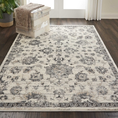 Click here for Nourison Home Fusion 53 x 73 Cream/Grey Vintage In... prices