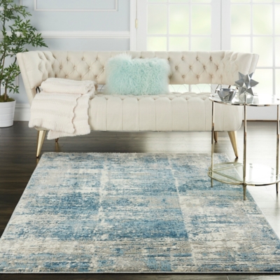 Click here for Nourison Nourison Solace 53 x 73 Ivory/Grey/Blue M... prices