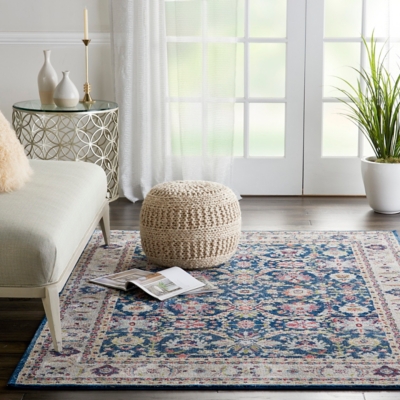 Click here for Nourison Home Ankara Global 53 x 76 Navy/Multicolo... prices
