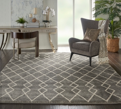 Click here for Nourison Martil Gray 8x10 Large Plush Rug  Silver prices