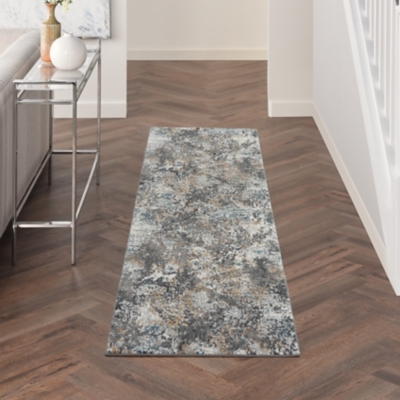 Click here for Nourison Nourison Tangra 22 x 76 Grey/Multi Modern... prices