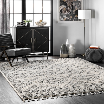 Click here for NuLoom Vasiliki Moroccan Shag Tasseled Area Rug  O... prices