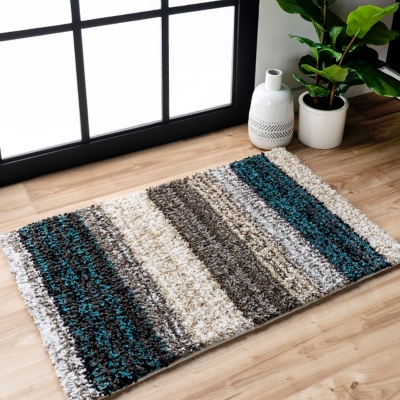 Click here for Nuloom Drey Striped Shag Area Rug  Blue Multi prices