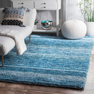 Click here for Nuloom Drey Striped Shag Area Rug  Sky Blue prices