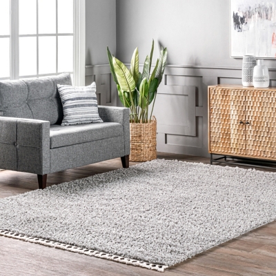 Click here for Nuloom Neva Modern Tasseled Shag Area Rug  Gray prices