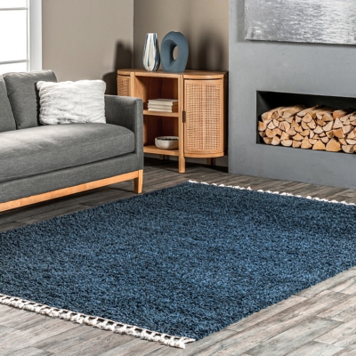 Click here for Nuloom Neva Modern Tasseled Shag Area Rug  Blue prices