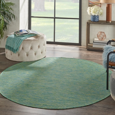Click here for Nourison Positano 6 x Round Blue Modern Indoor/Out... prices