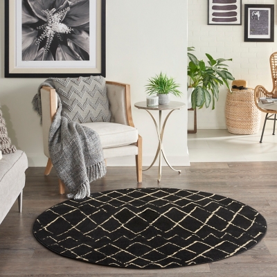 Click here for Nourison Nourison Grafix 53 x ROUND Black Bohemian... prices