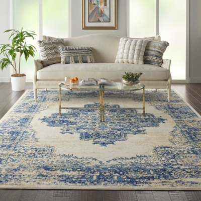 Click here for Nourison Grafix 710 x 910 White Vintage Indoor Rug prices