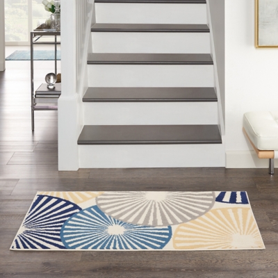 Click here for Nourison Grafix 2 x 4 White Contemporary Indoor Ru... prices