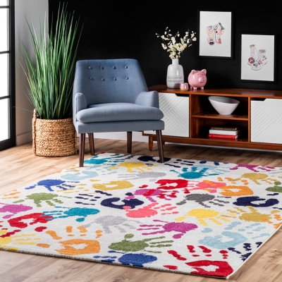 Click here for nuLOOM Pinkie Handprint Kids Area Rug  Multi prices