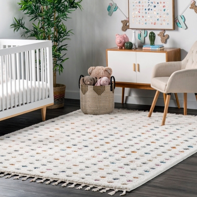 Click here for nuLOOM Behati Polka Dot Kids Tasseled Area Rug  Iv... prices