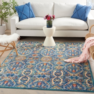 Click here for Nourison Allur 53 x 73 Blue Multicolor Bohemian In... prices