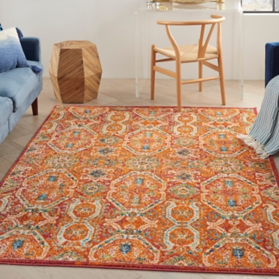 Click here for Nourison Allur 53 x 73 Red Multicolor Bohemian Ind... prices
