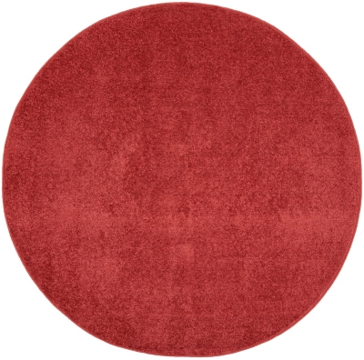 Nourison Essentials 4' x round Brick Red Outdoor Indoor/Outdoor Rug ...