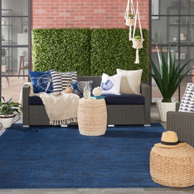 Click here for Nourison Essentials 8 x 10 Midnight Blue Outdoor I... prices