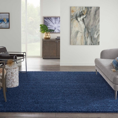 Click here for Nourison Shangri-La 8 x 10 Navy Shag Indoor Rug prices