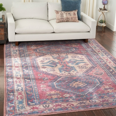 Click here for Nicole Curtis Machine Washable Series 92 x 12 Red/... prices