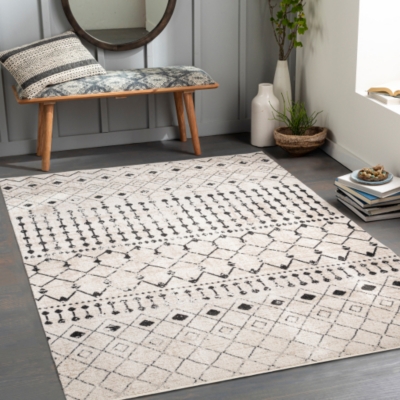 Click here for Livabliss Lavadora Washable Global Rug  White/Blac... prices
