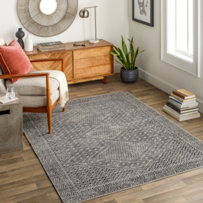 Click here for Lavadora Washable Transitional Rug  Charcoal Gray prices