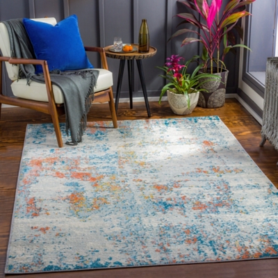 Click here for Livabliss Sunderland Modern Area Rug  Teal/Coral prices