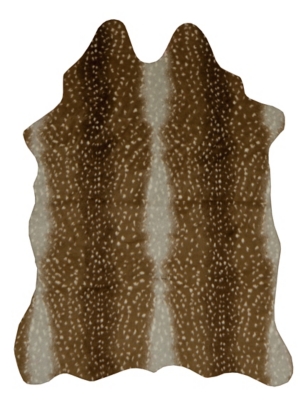 Linon Faux Antelope Beige and White Hide Area Rug | Ashley