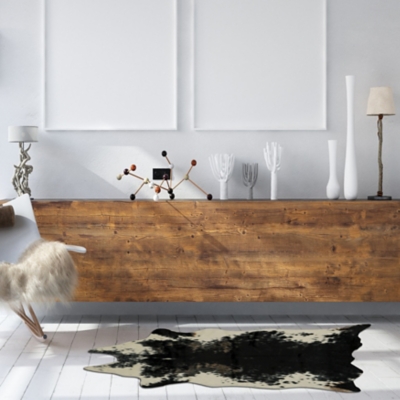 Click here for Linon Faux Cowhide Black and White Salt and Pepper... prices
