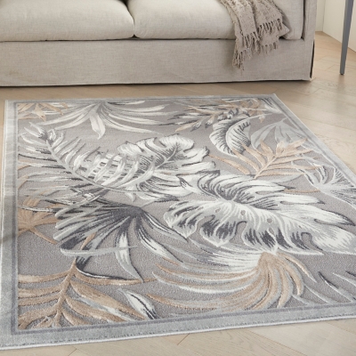 Click here for Nourison Home Palm Seaside 53 x 73 Area Rug  Gray prices