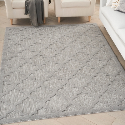 Click here for Nourison Easy Care 4 x 6 Silver Grey Modern Indoor... prices
