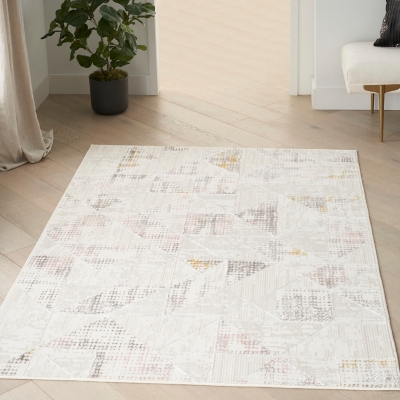 Click here for Nourison Glitz 53 x 73 Ivory/Multi Contemporary In... prices